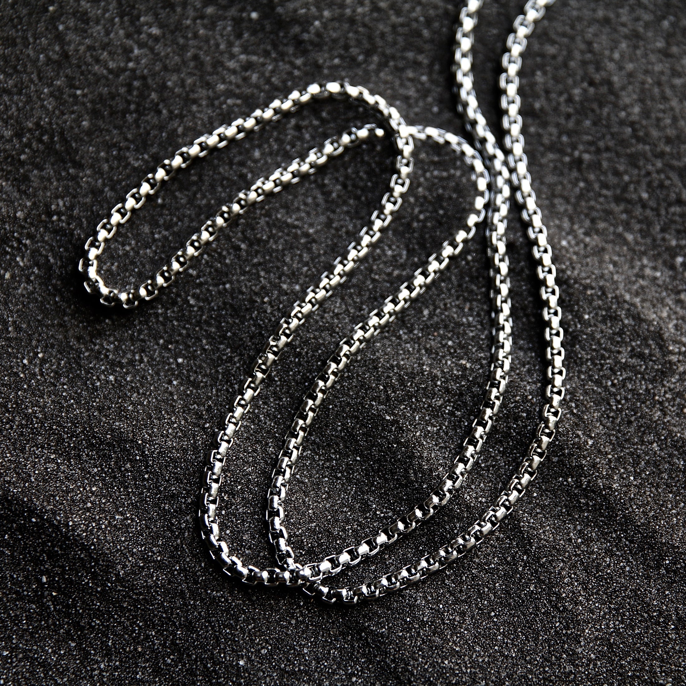 Box Chain Necklace - Silver 2mm, 3mm